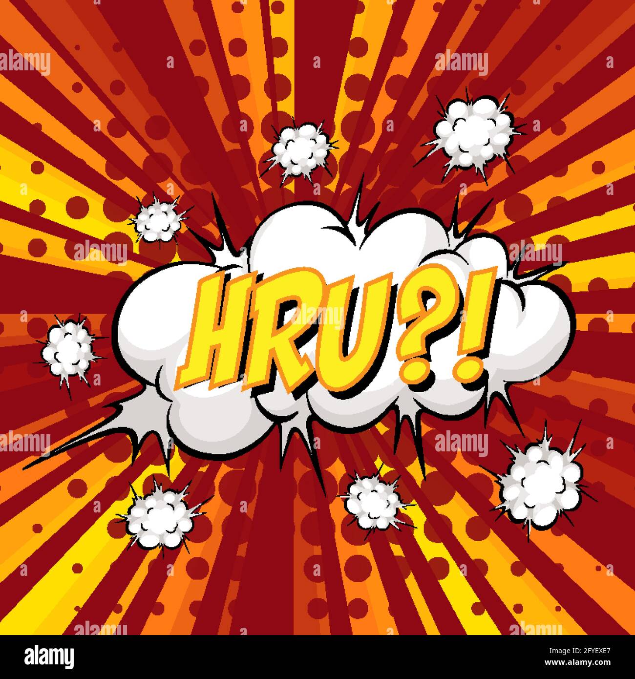 HRU wording comic speech bubble on burst illustration Stock Vector ...