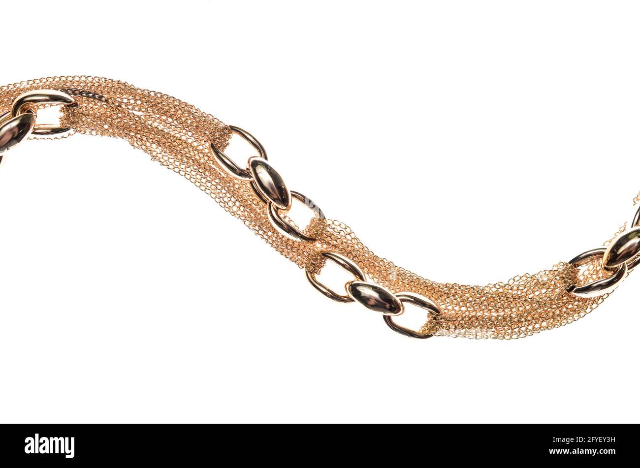 gold chain on a white background Stock Photo - Alamy