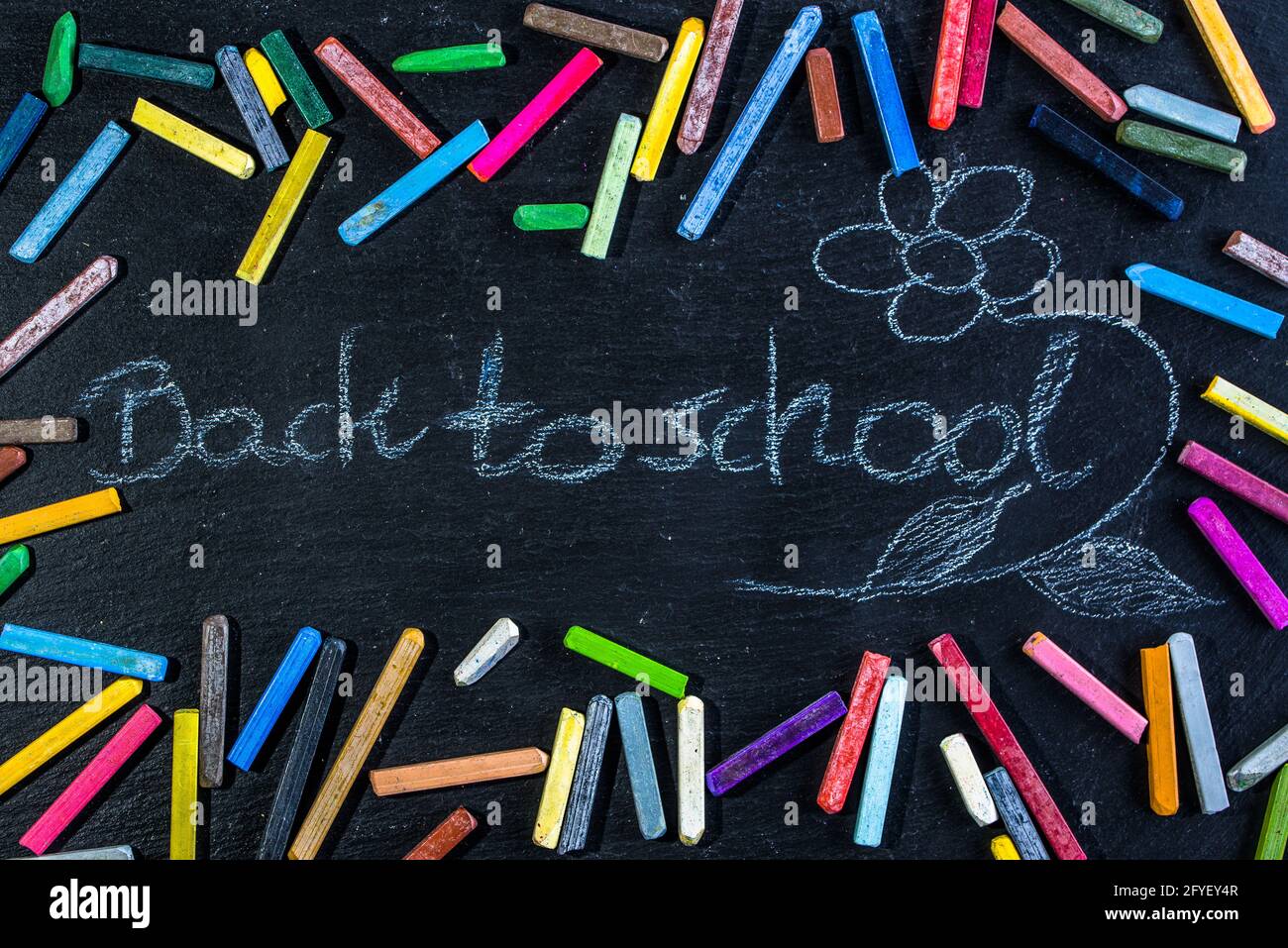 Kids drawing crayons frame border hi-res stock photography and images ...