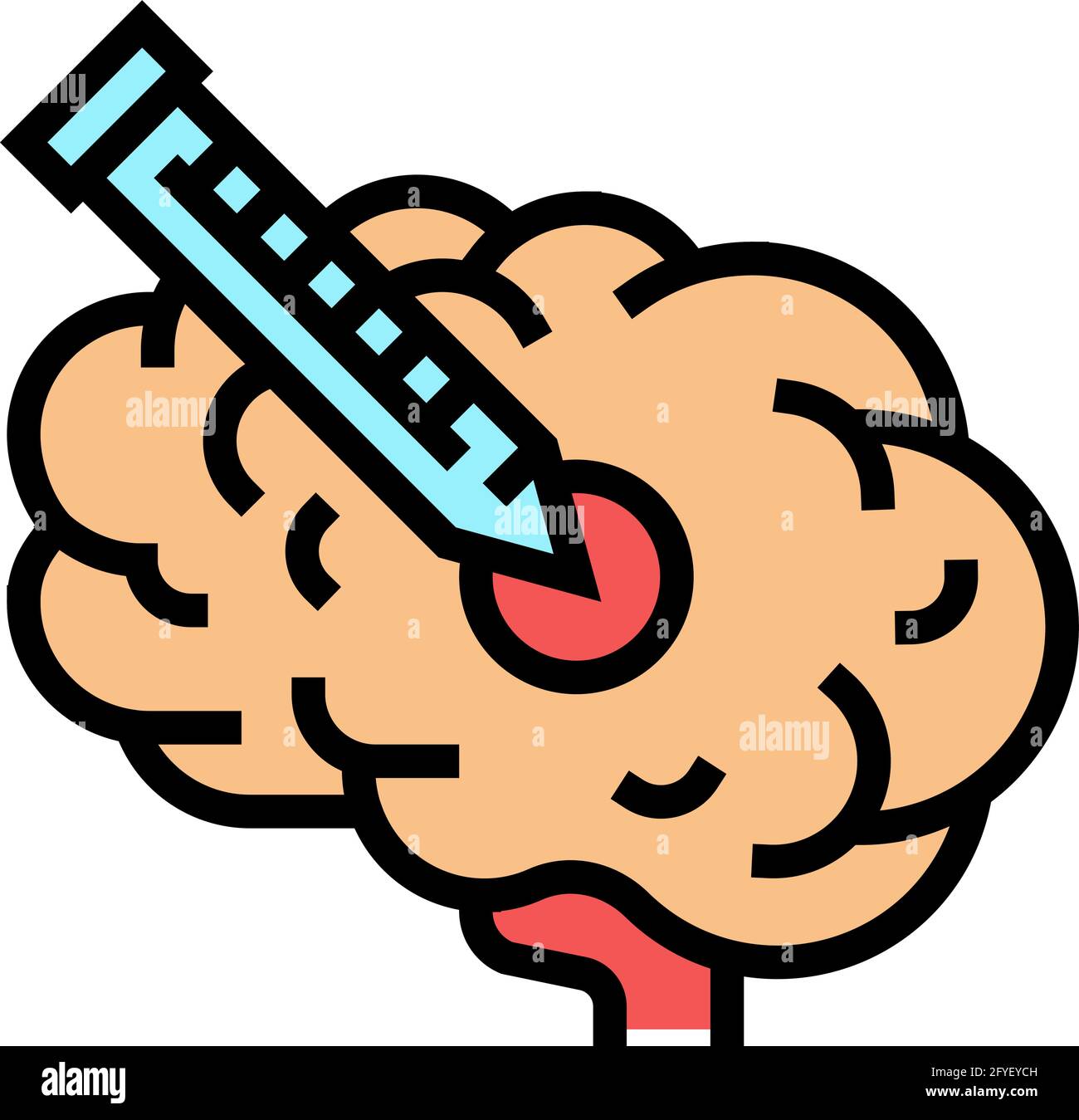 injection in brain color icon vector illustration Stock Vector Image ...