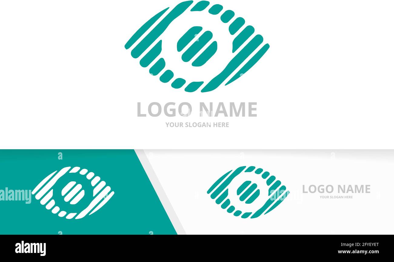 Abstract eye logo combination. Unique vision logotype in a futuristic ...