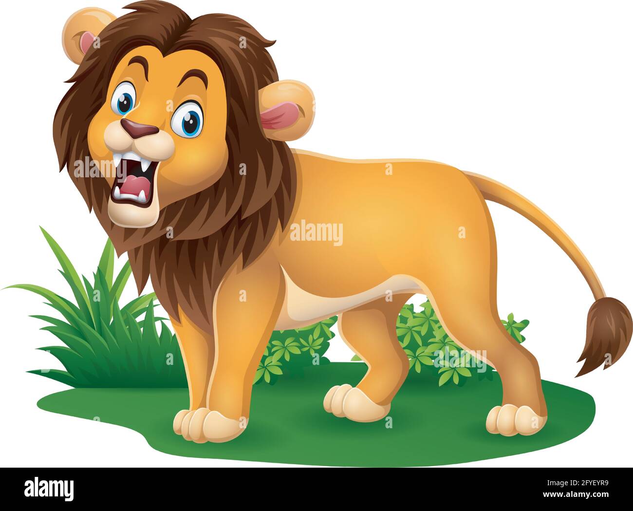 Cartoon fierce lion animal character hi-res stock photography and ...