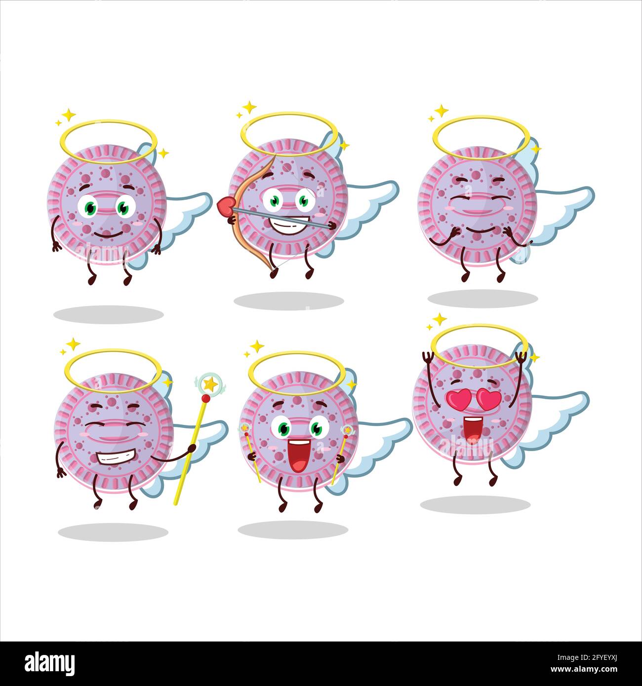 Strawberry biscuit cartoon designs as a cute angel character. Vector ...