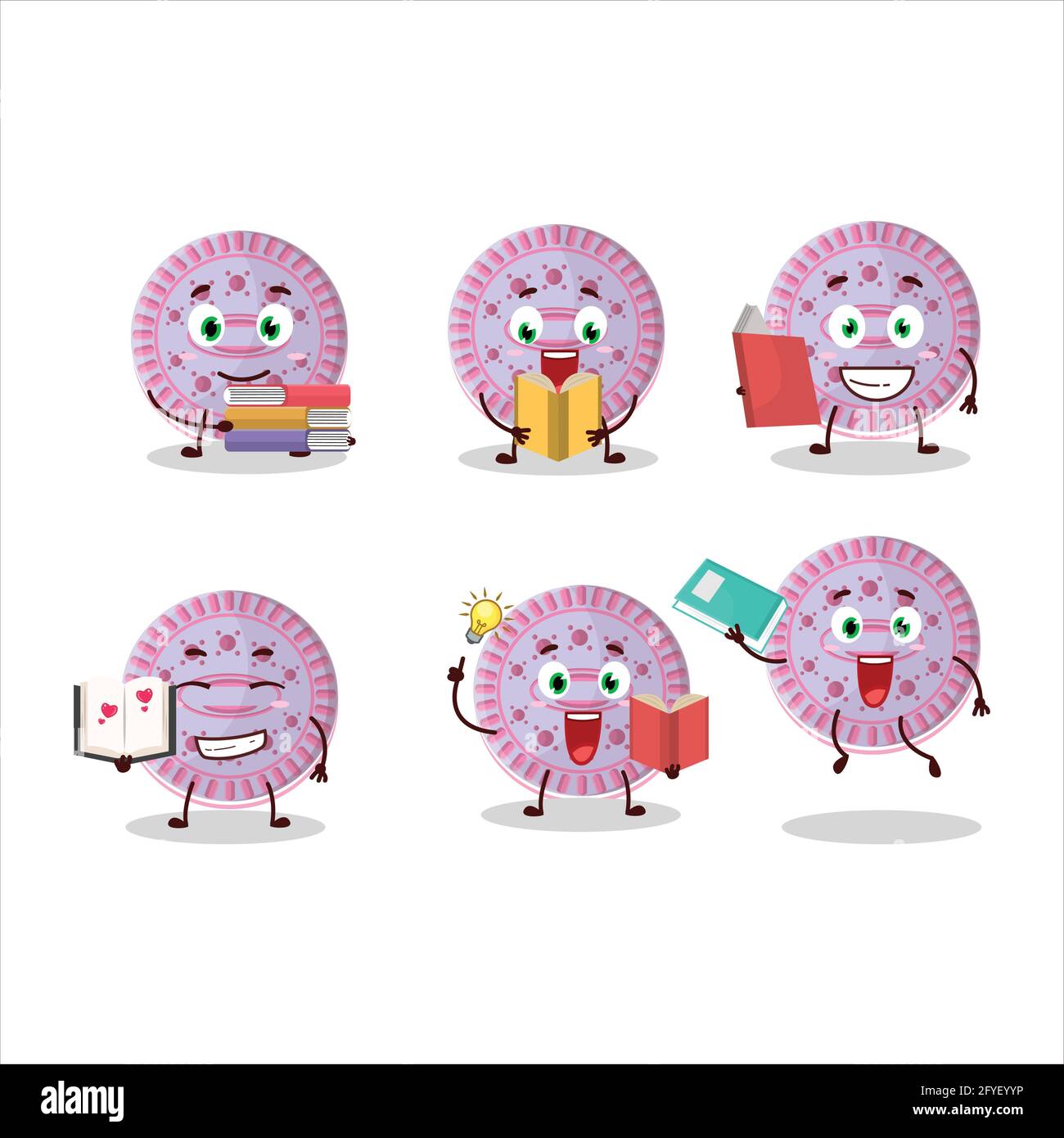 A picture of strawberry biscuit cartoon character concept reading an ...
