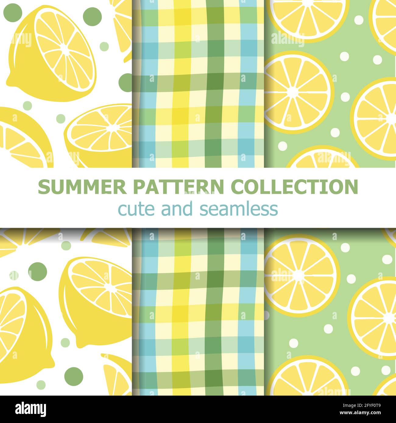 Fresh summer pattern collection. Lemon theme. Summer banner. Vector ...