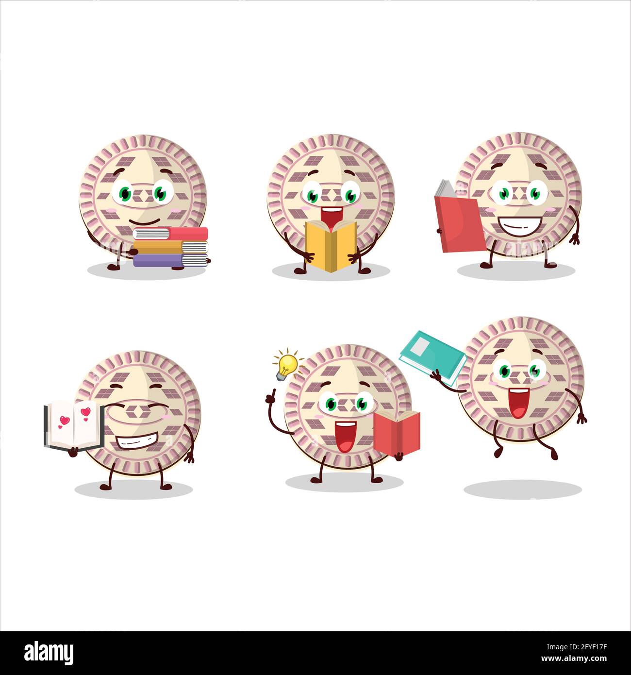 A picture of vanilla biscuit cartoon character concept reading an ...