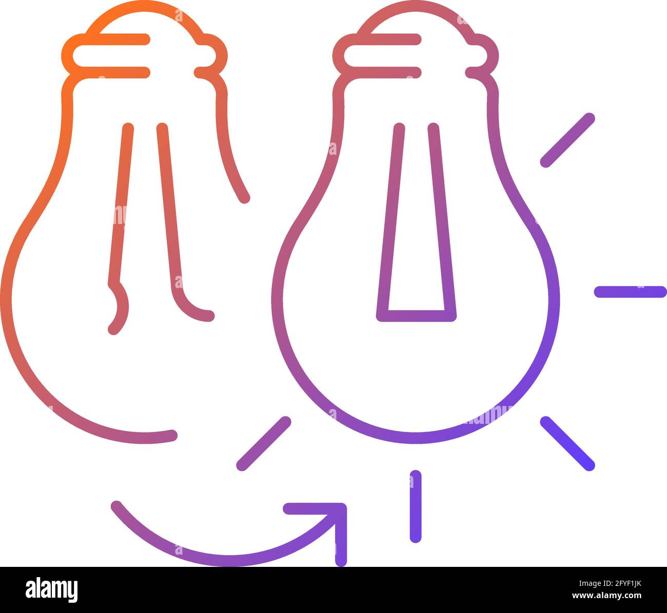 Changing lightbulb gradient linear vector icon Stock Vector Image & Art ...