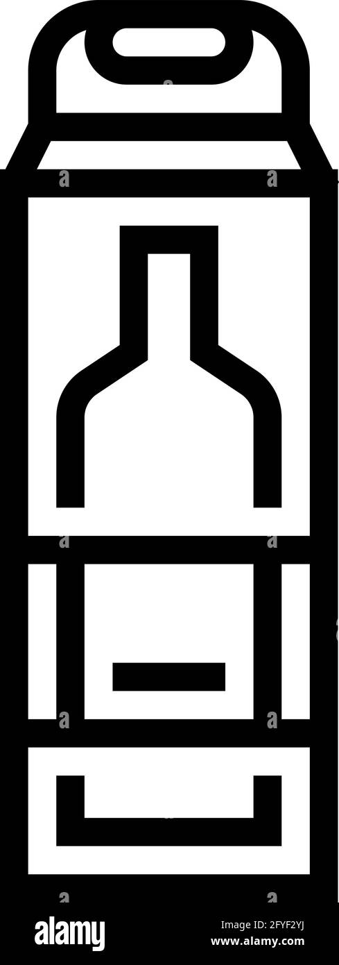 bottle of alcohol box line icon vector illustration Stock Vector Image ...