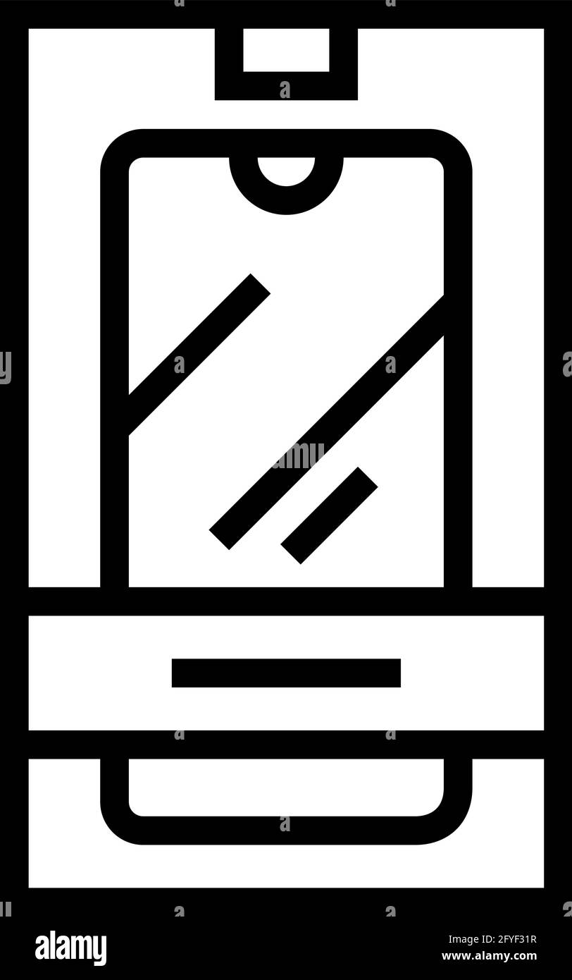 mobile phone box line icon vector illustration Stock Vector Image & Art ...