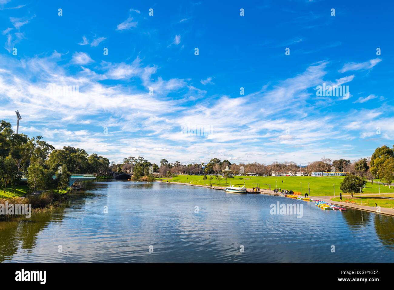 Adelaide, South Australia - August 4, 2019: Adelaide Riverbank viewed ...