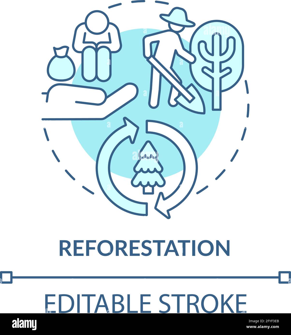 Reforestation concept icon Stock Vector Image & Art - Alamy