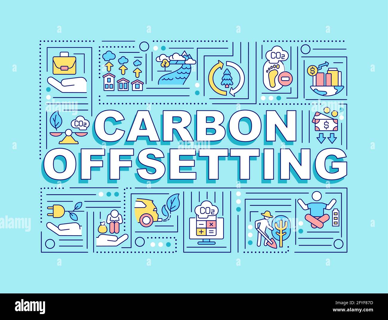 Carbon offsetting word concepts banner Stock Vector Image & Art - Alamy