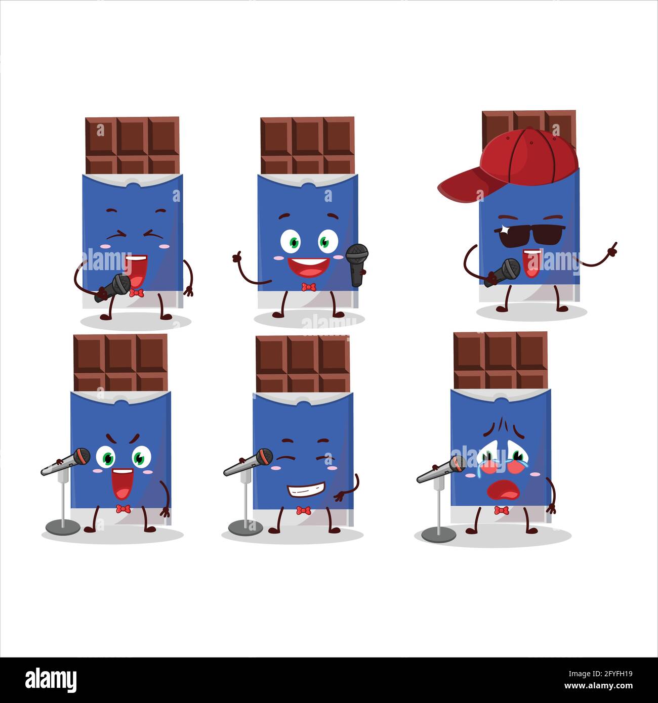 A Cute Cartoon design concept of chocolate bar singing a famous song ...