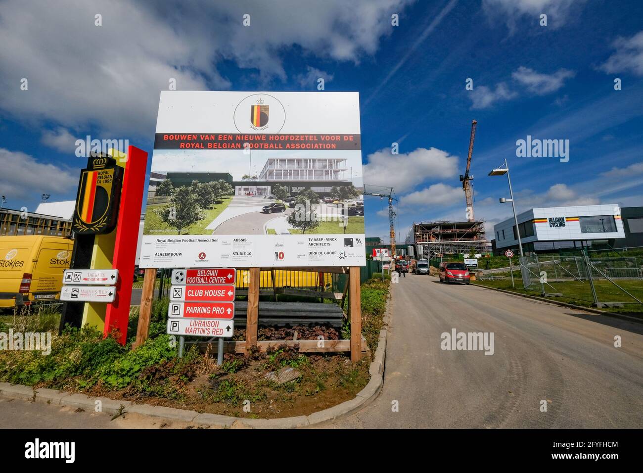 Illustration shows the construction works at the future administrative ...