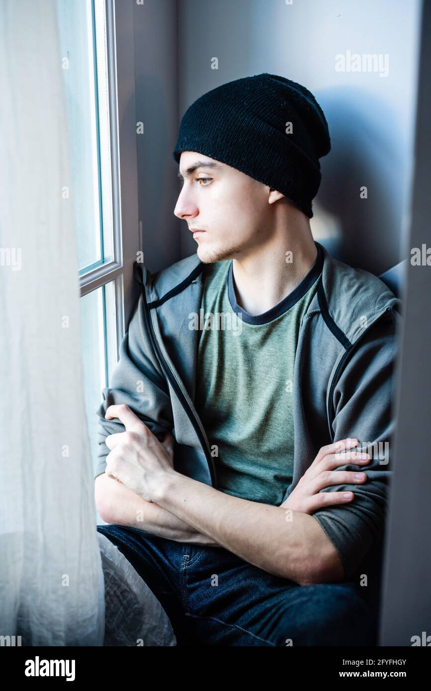 Sad young man, France Stock Photo - Alamy