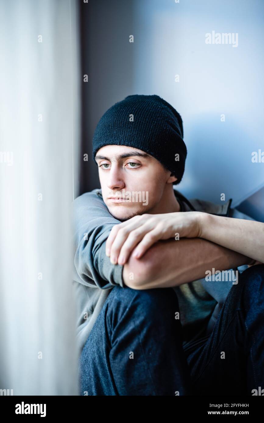 Sad young man, France Stock Photo - Alamy