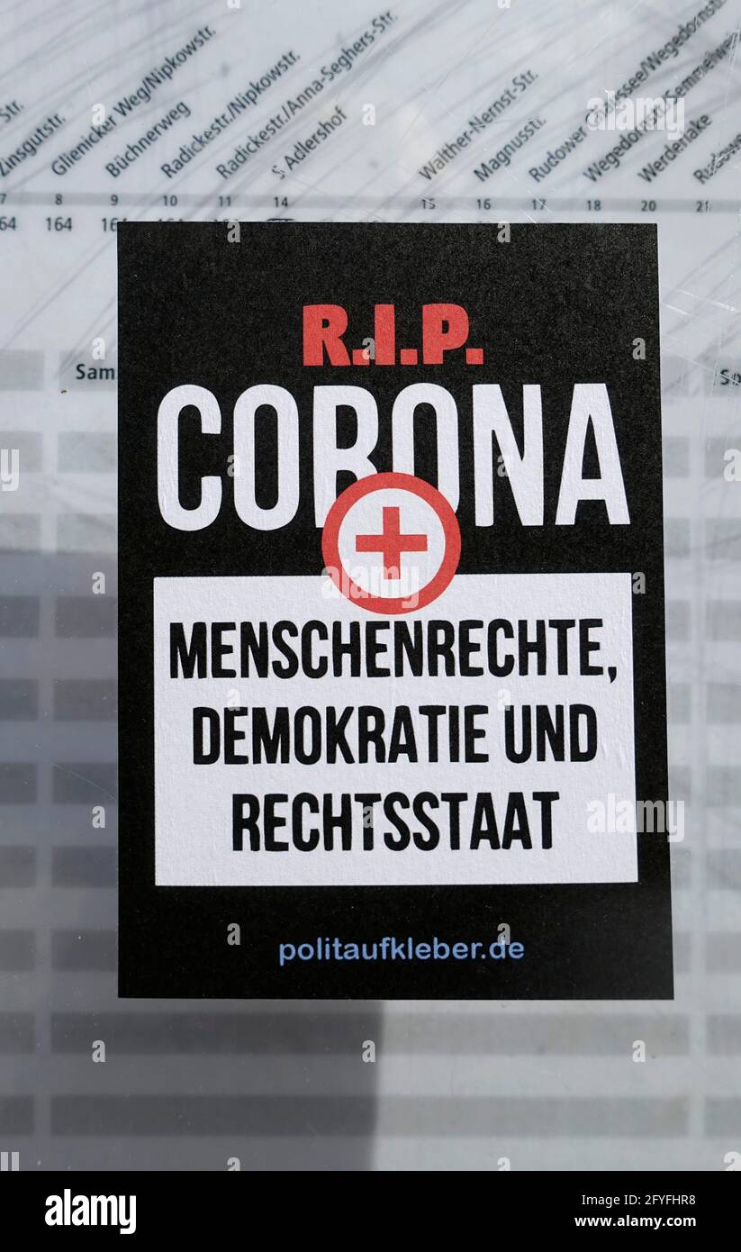 Sticker, Rest in Peace Human rights, Berlin, Germany Stock Photo - Alamy