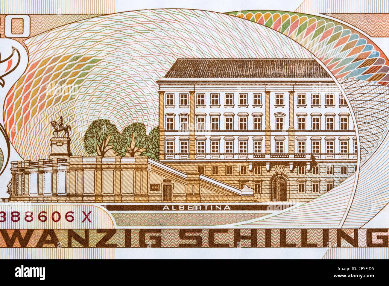 Vienna's Albertina Museum from Austrian money Stock Photo - Alamy