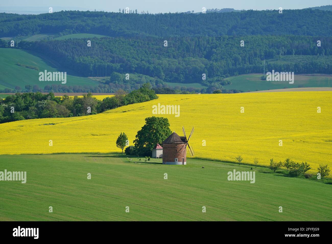 Windmill at Chvalkovice, Chvalkovice, Moravian Tuscany, Czech Republic ...
