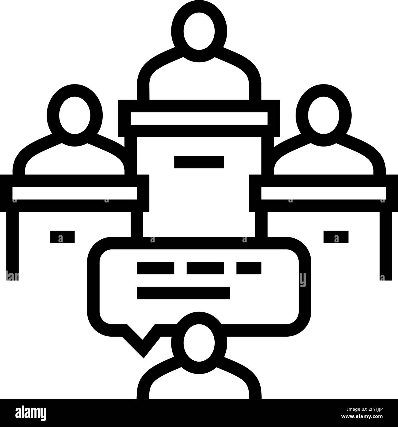 litigation law procedure line icon vector illustration Stock Vector ...