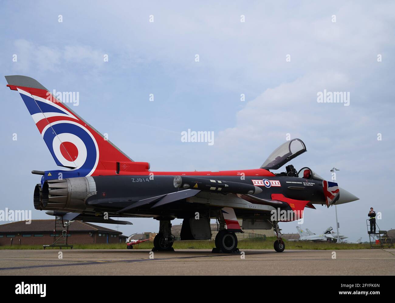 A Eurofighter Typhoon painted with the Union flag design is unveiled at ...