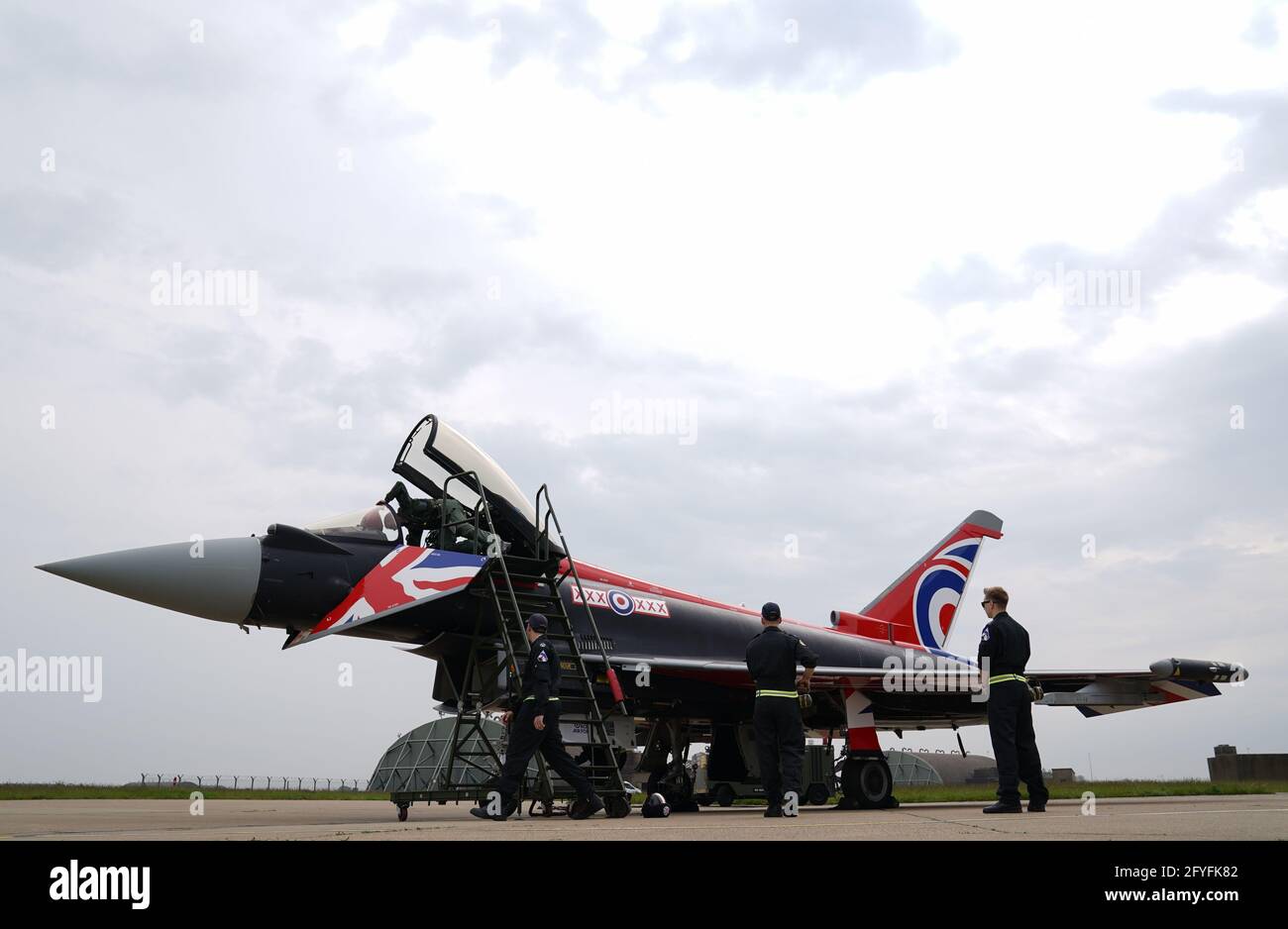 A Eurofighter Typhoon painted with the Union flag design is unveiled at ...