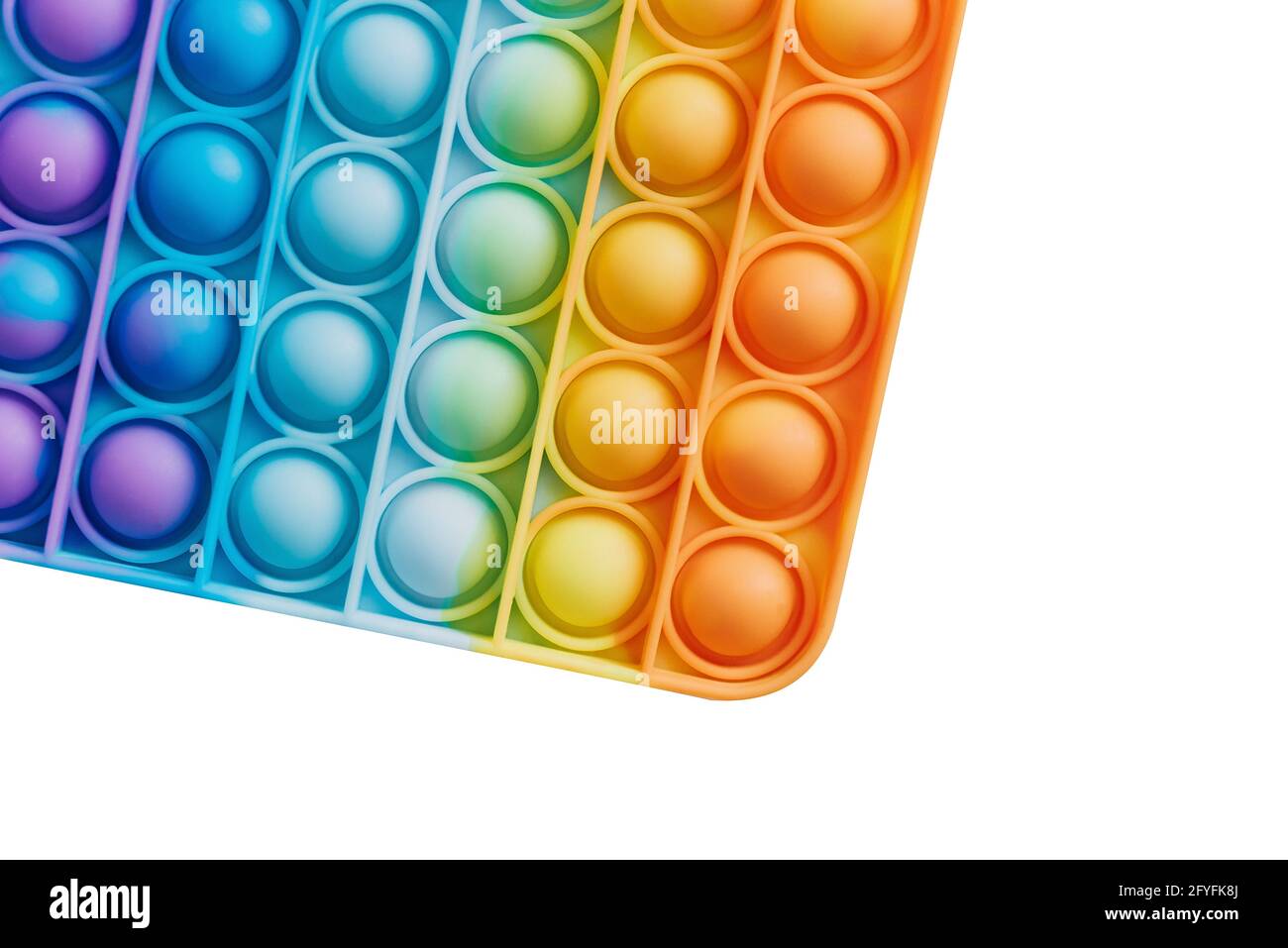 Close up of Pop it toy silicone isolated on white background with ...