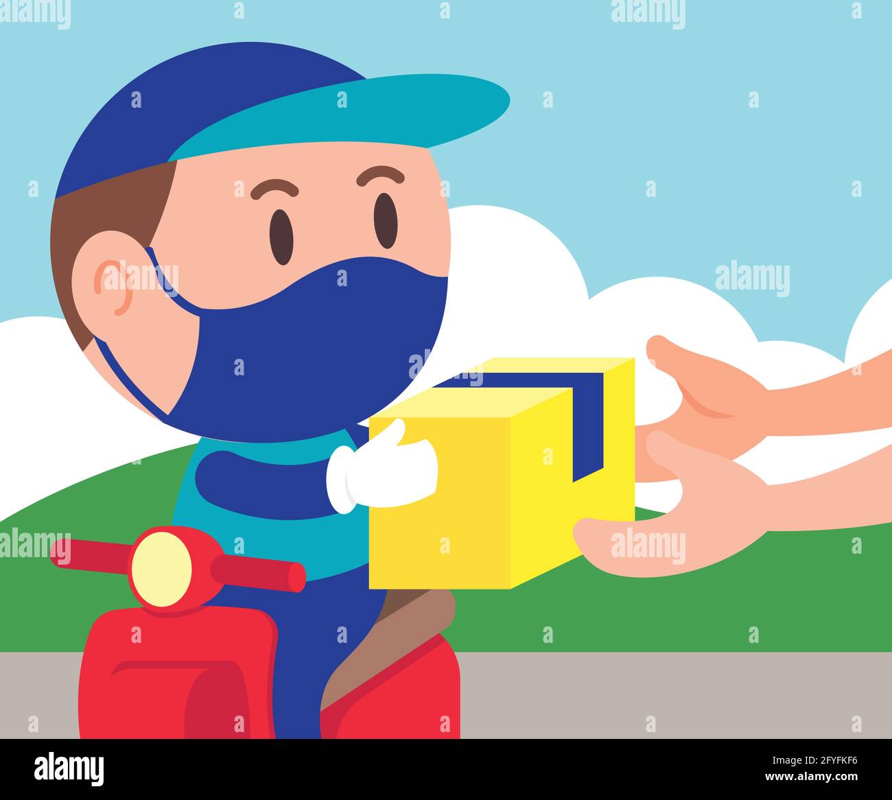 Hand over package Stock Vector Images - Alamy