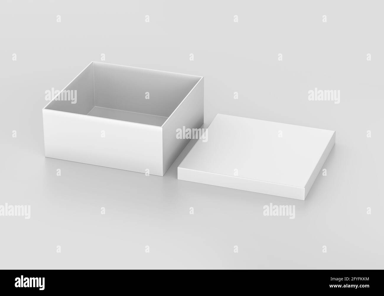 White Square Box Mockup, blank shoe box container, 3d rendered isolated ...