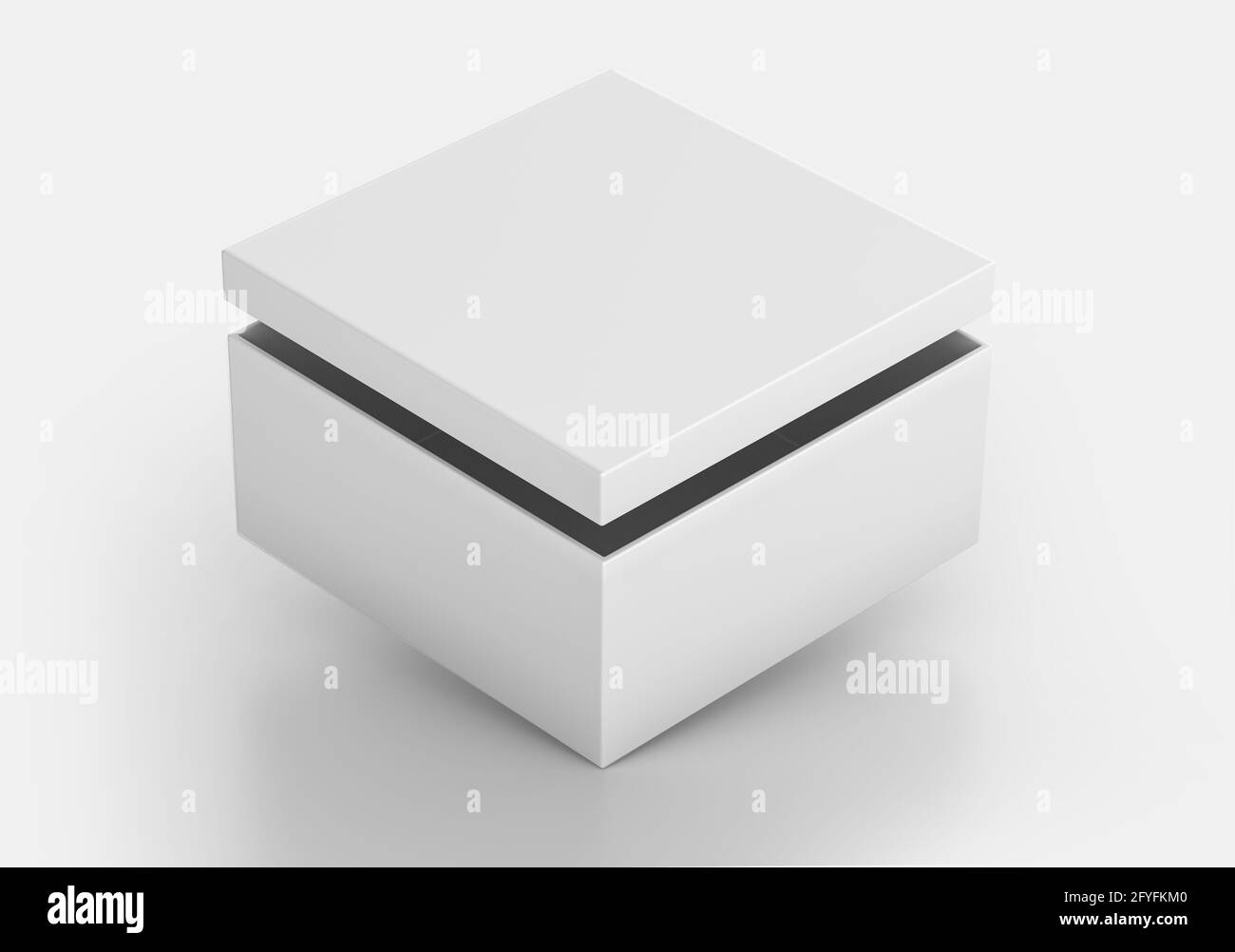 White Square Box Mockup, blank shoe box container, 3d rendered isolated ...