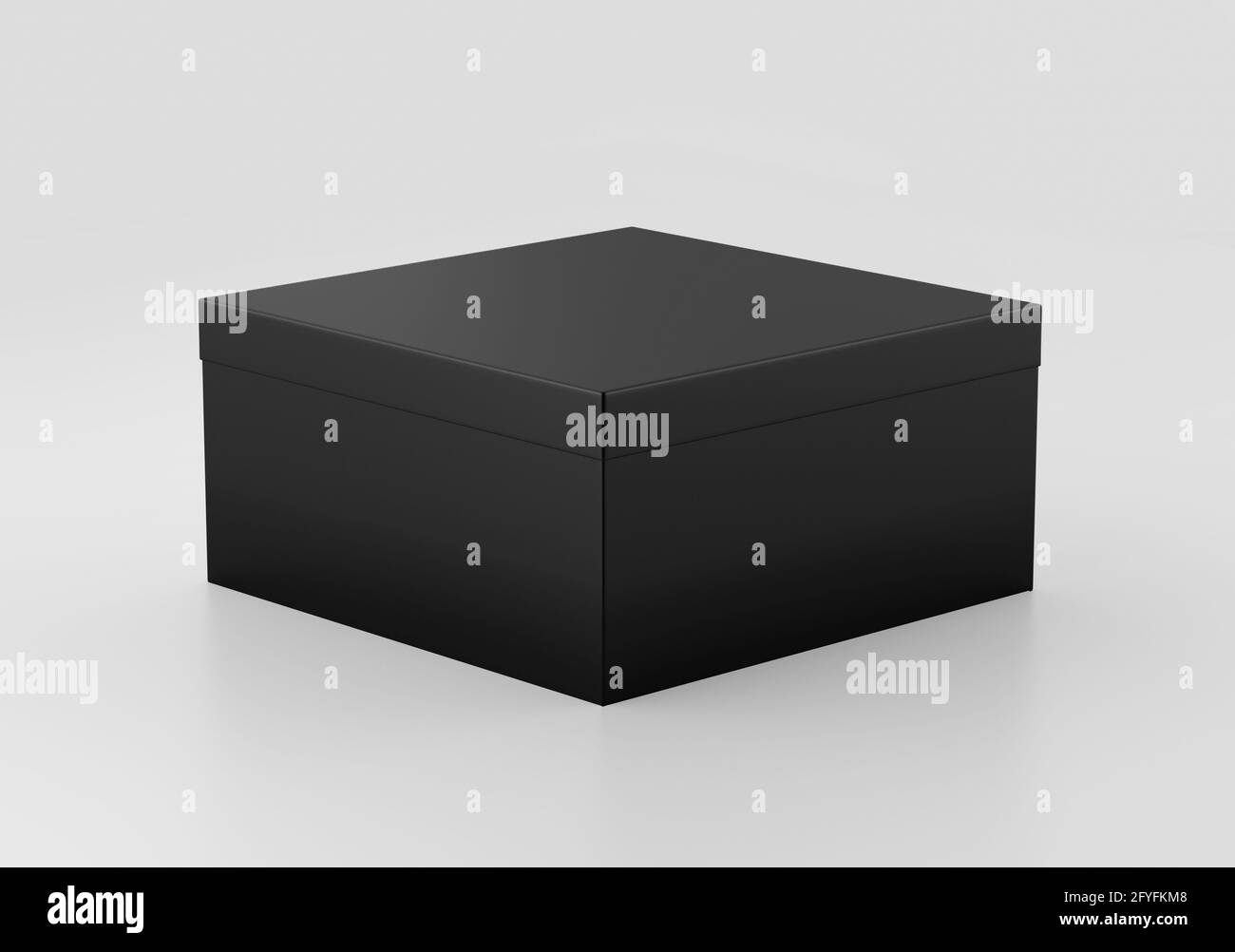 Black Square Box Mockup, Dark shoe box container, 3d rendered isolated ...