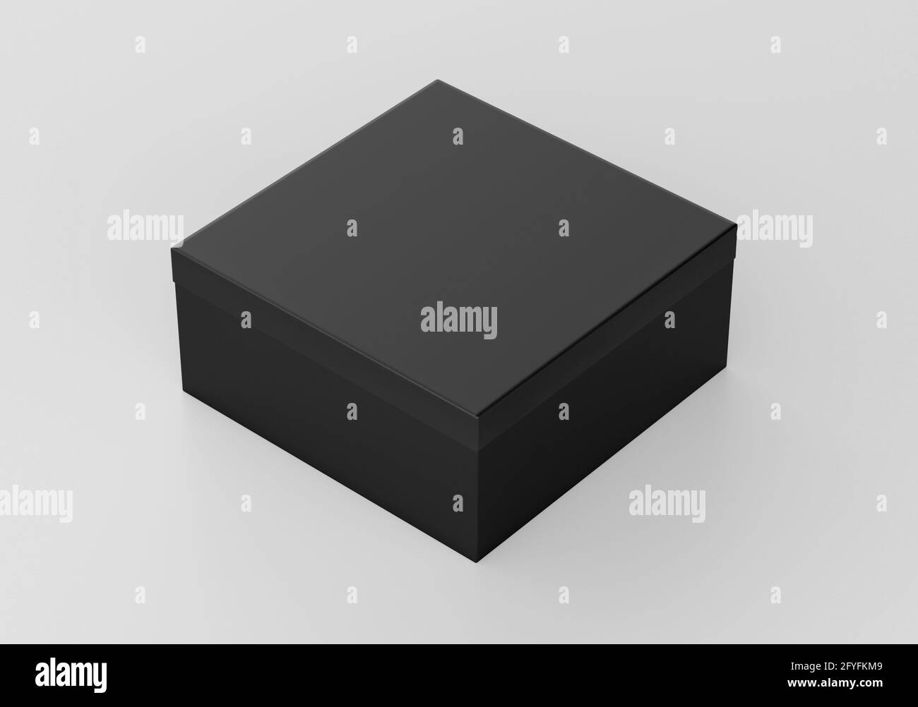 Black Square Box Mockup, Dark shoe box container, 3d rendered isolated ...
