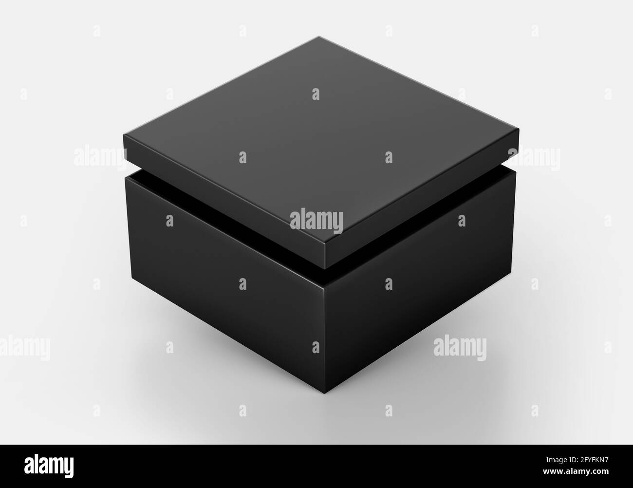 Black Square Box Mockup, Dark shoe box container, 3d rendered isolated ...