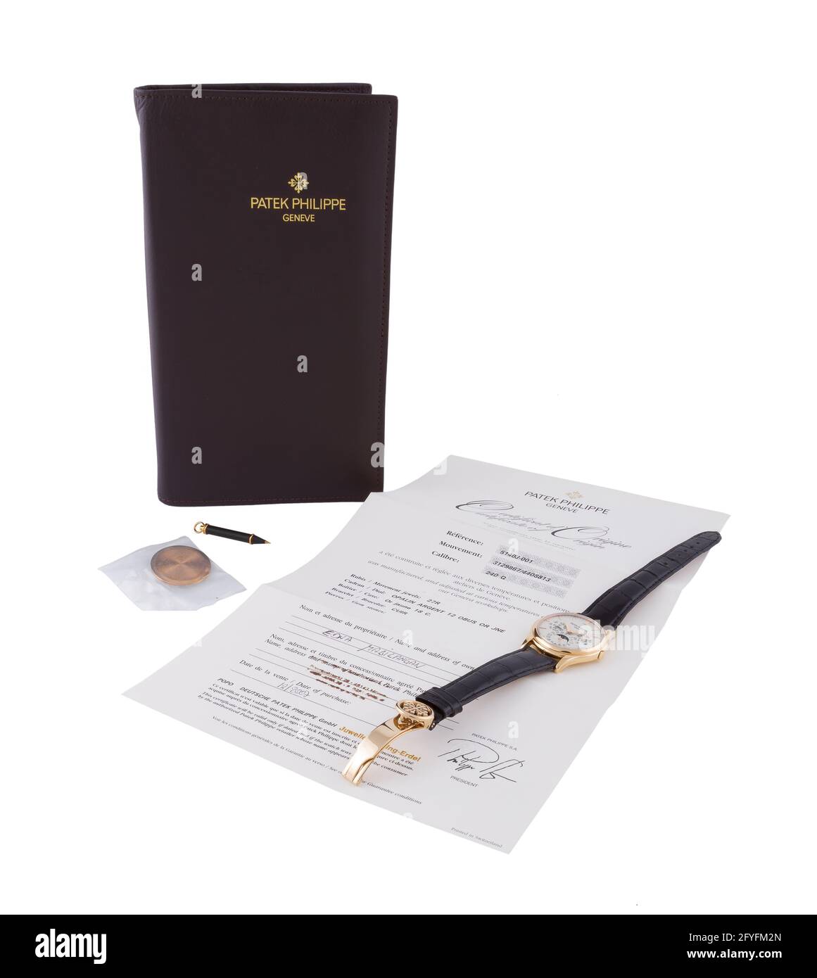 NEW YORK, UNITED STATES - May 08, 2014: Expensive luxury watch isolated ...