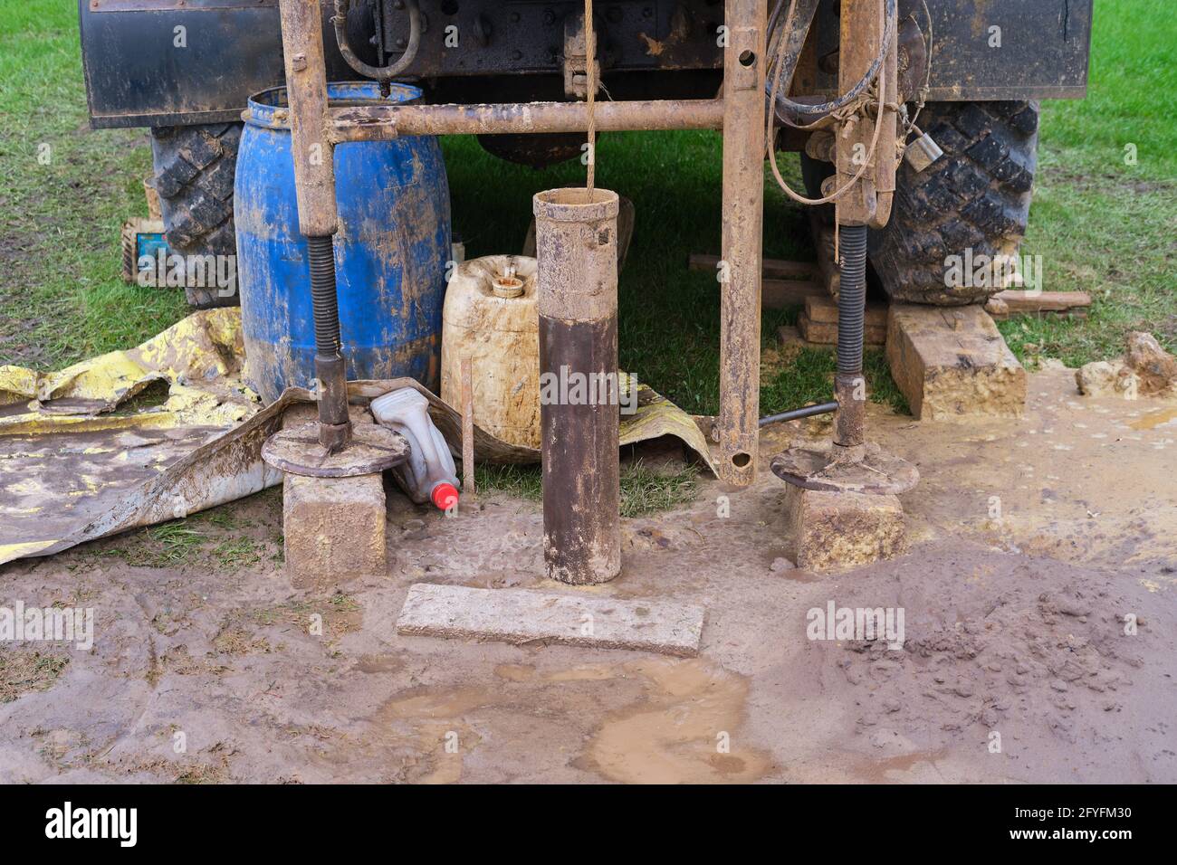 Engineering geology for construction, drilling rig on truck Stock Photo ...