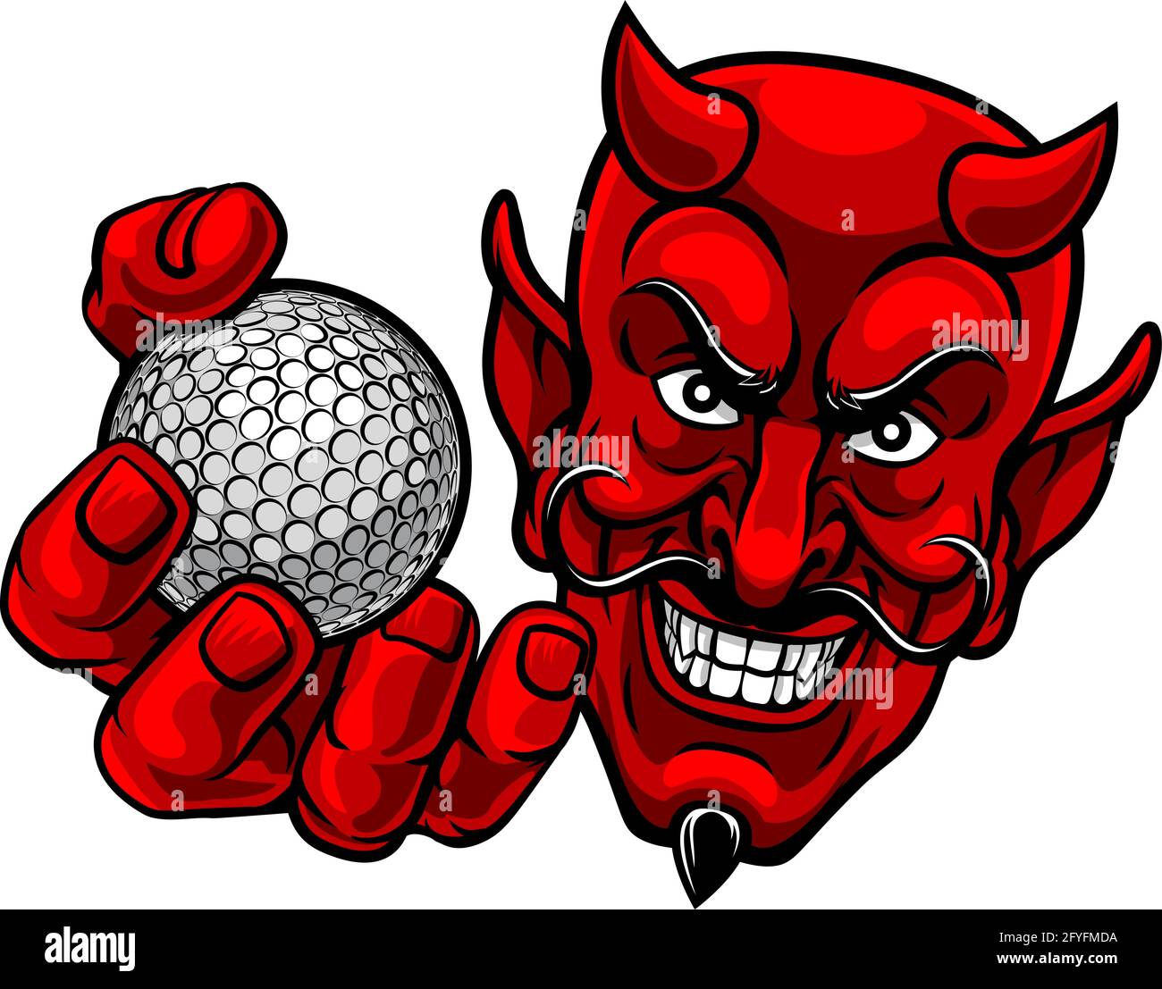 Devil Satan Golf Ball Sports Mascot Cartoon Stock Vector Image & Art ...