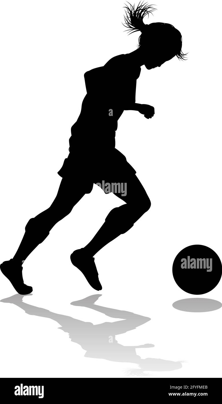 Girl Kicking Football Silhouette High Resolution Stock Photography and ...