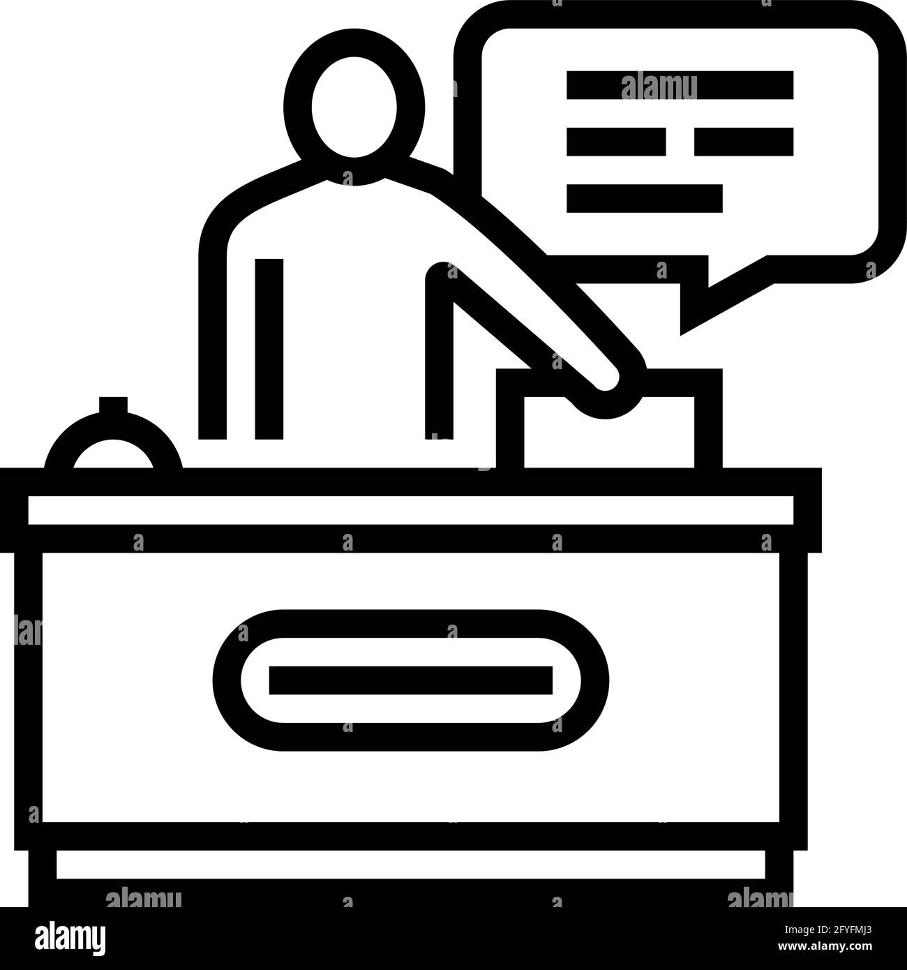 reception motel line icon vector illustration Stock Vector Image & Art ...