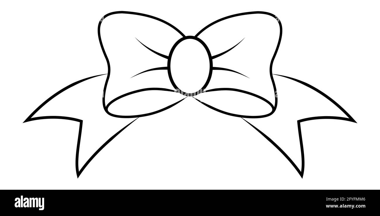 Ribbon Bow Tattoo Outline