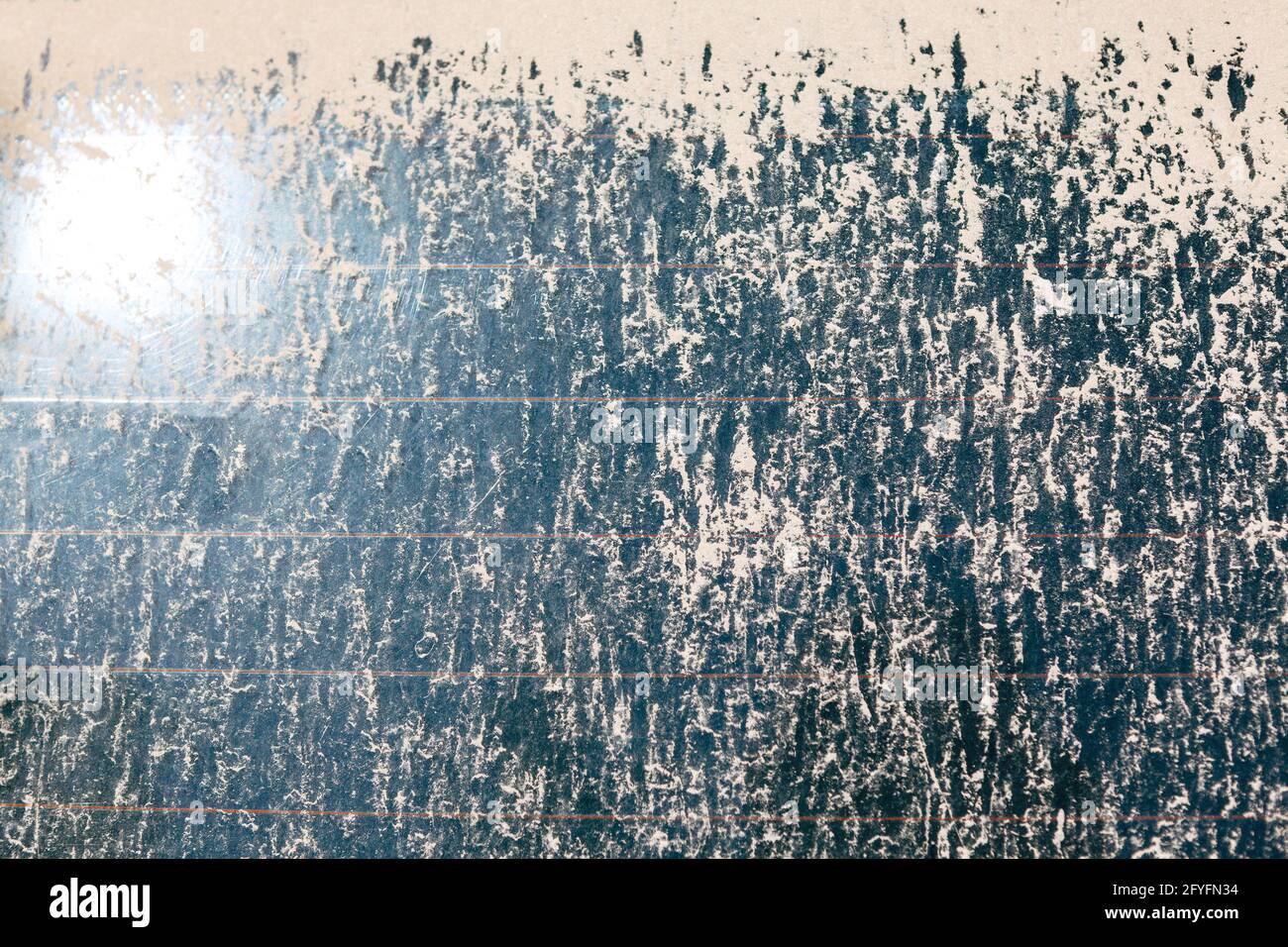 Dirt on the rear window of the car . Dirty surface background Stock ...