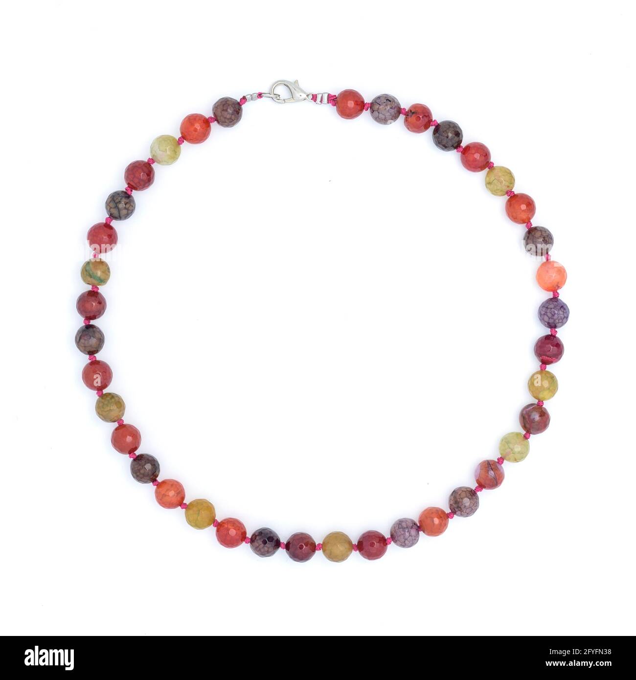 beads from natural stones isolated Stock Photo - Alamy
