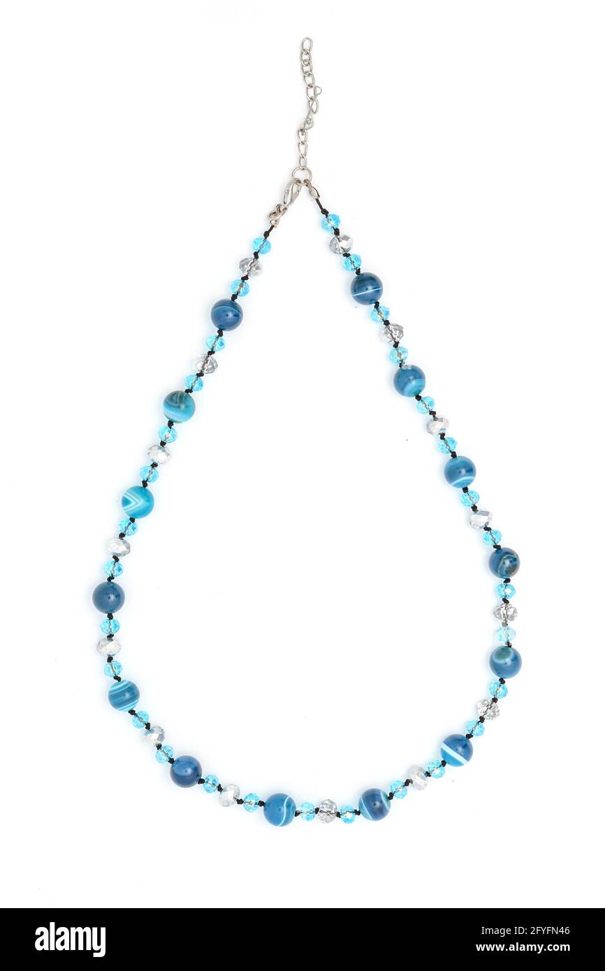 Blue beads isolated Stock Photo - Alamy