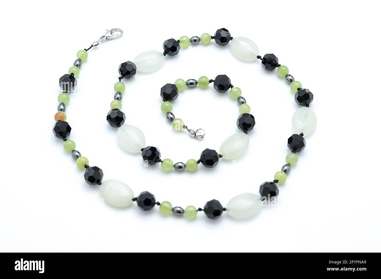 beads from natural stones isolated Stock Photo - Alamy