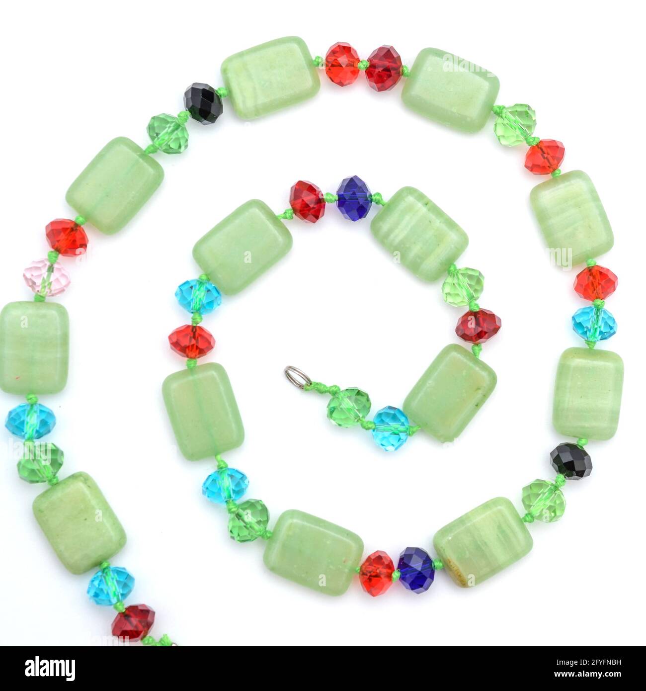 beads from natural stones isolated Stock Photo - Alamy