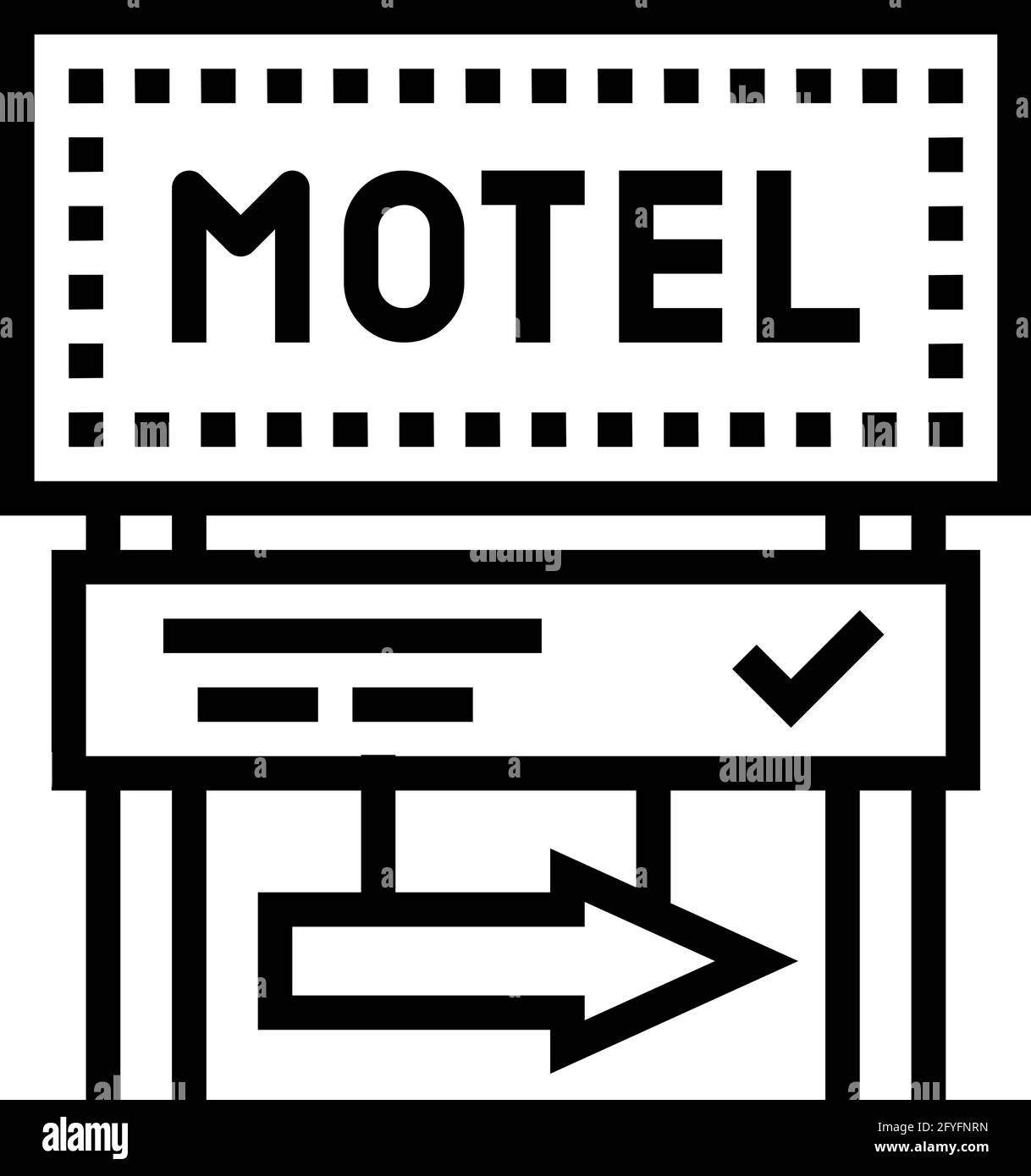 road advertising mark motel line icon vector illustration Stock Vector ...