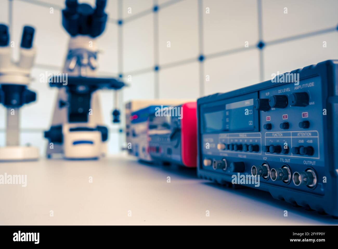 Measuring instruments in a modern physics research laboratory. High ...