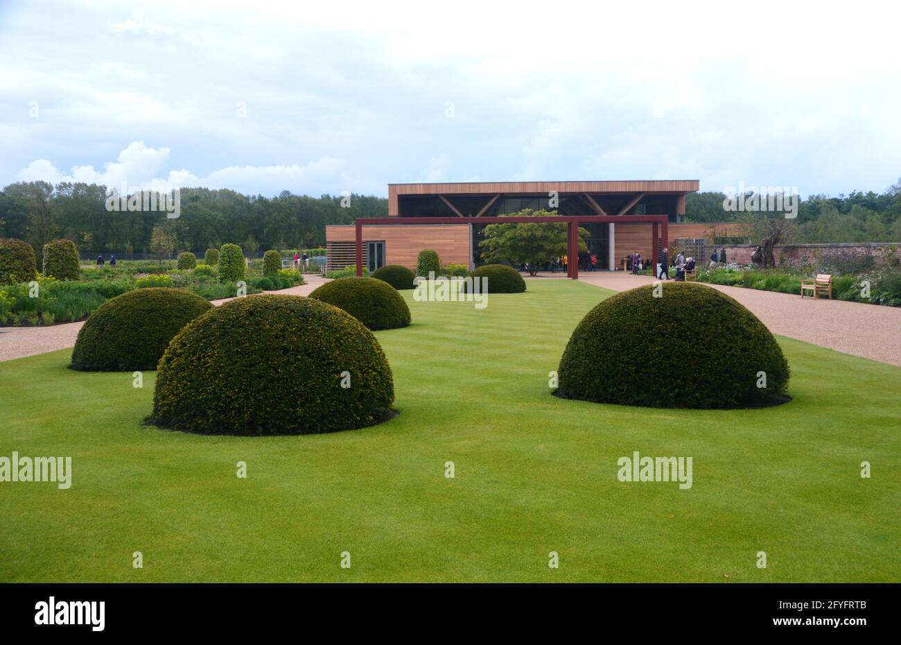 Clipped Yew Tree Domes on the Lawn Next to the Worsley Welcome Garden ...
