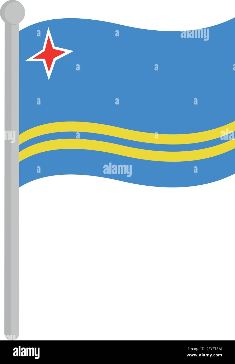 Vector illustration of the flag of aruba Stock Vector Image & Art - Alamy