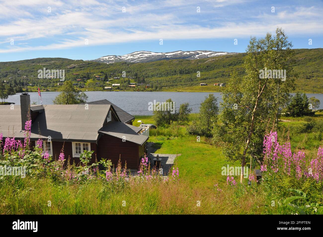 Remote house in beautiful Norwegian landscape in spring Stock Photo - Alamy