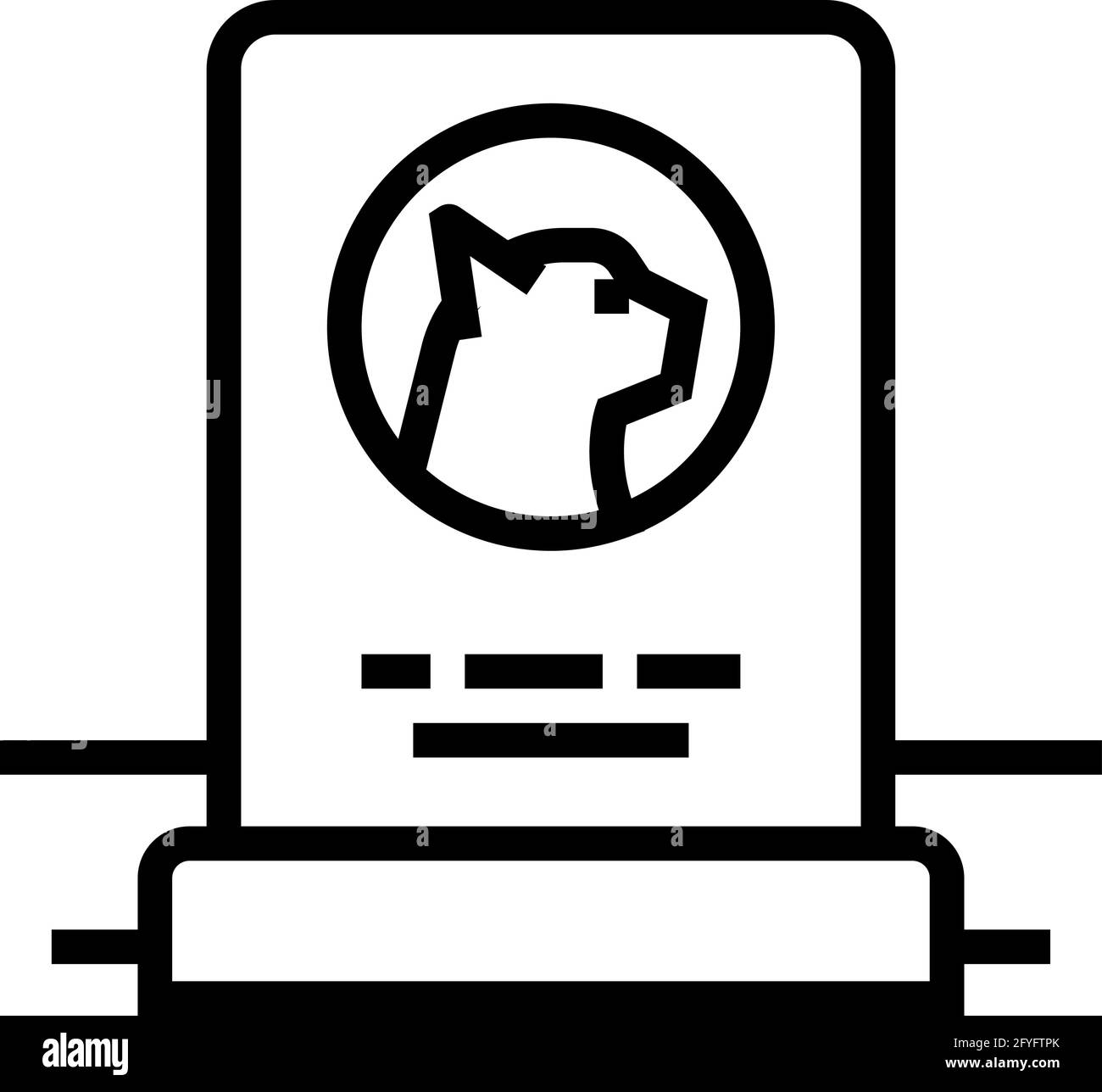 cat dead pet monument line icon vector illustration Stock Vector Image ...